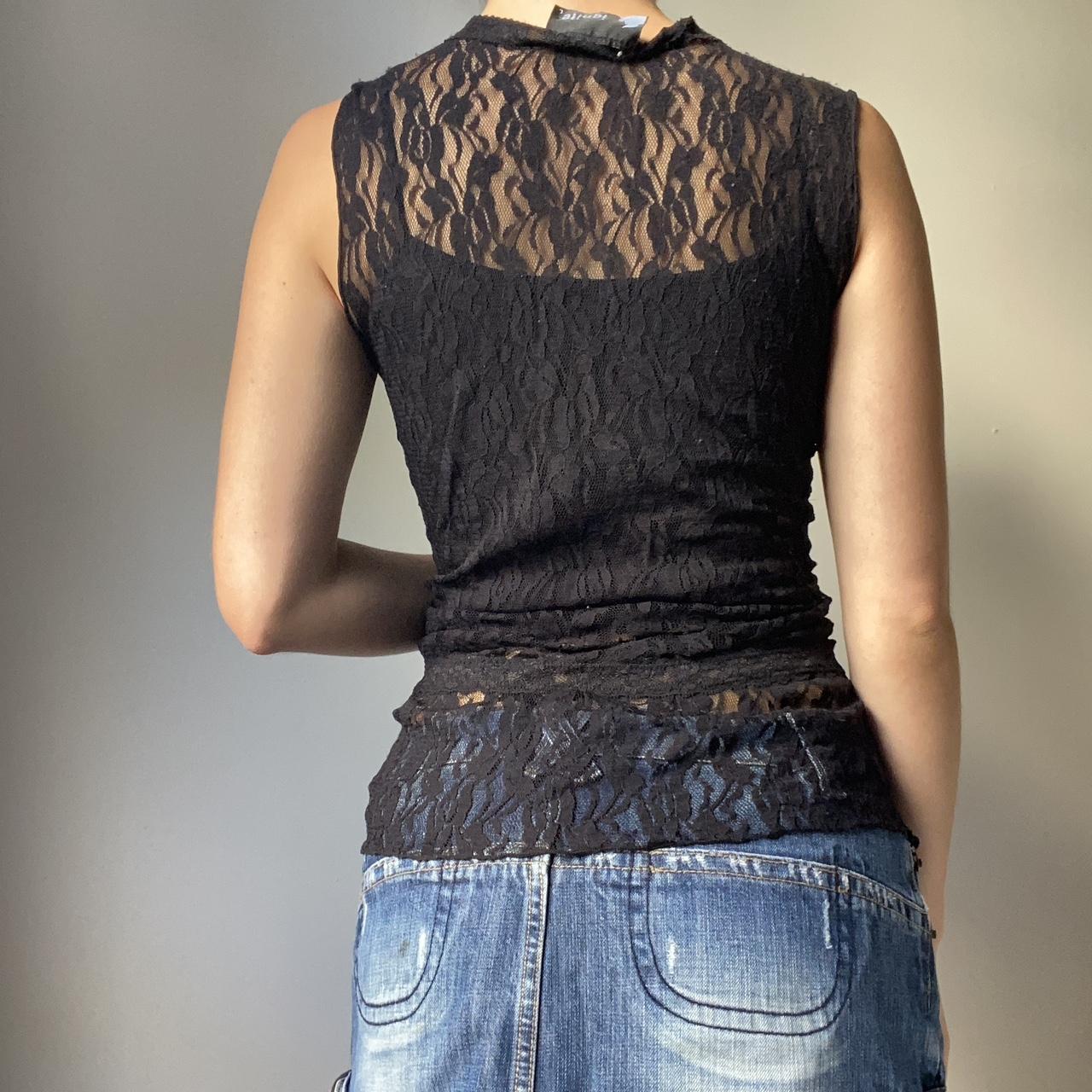 Beautiful vintage early 2000’s lace wrap style top.... - Depop