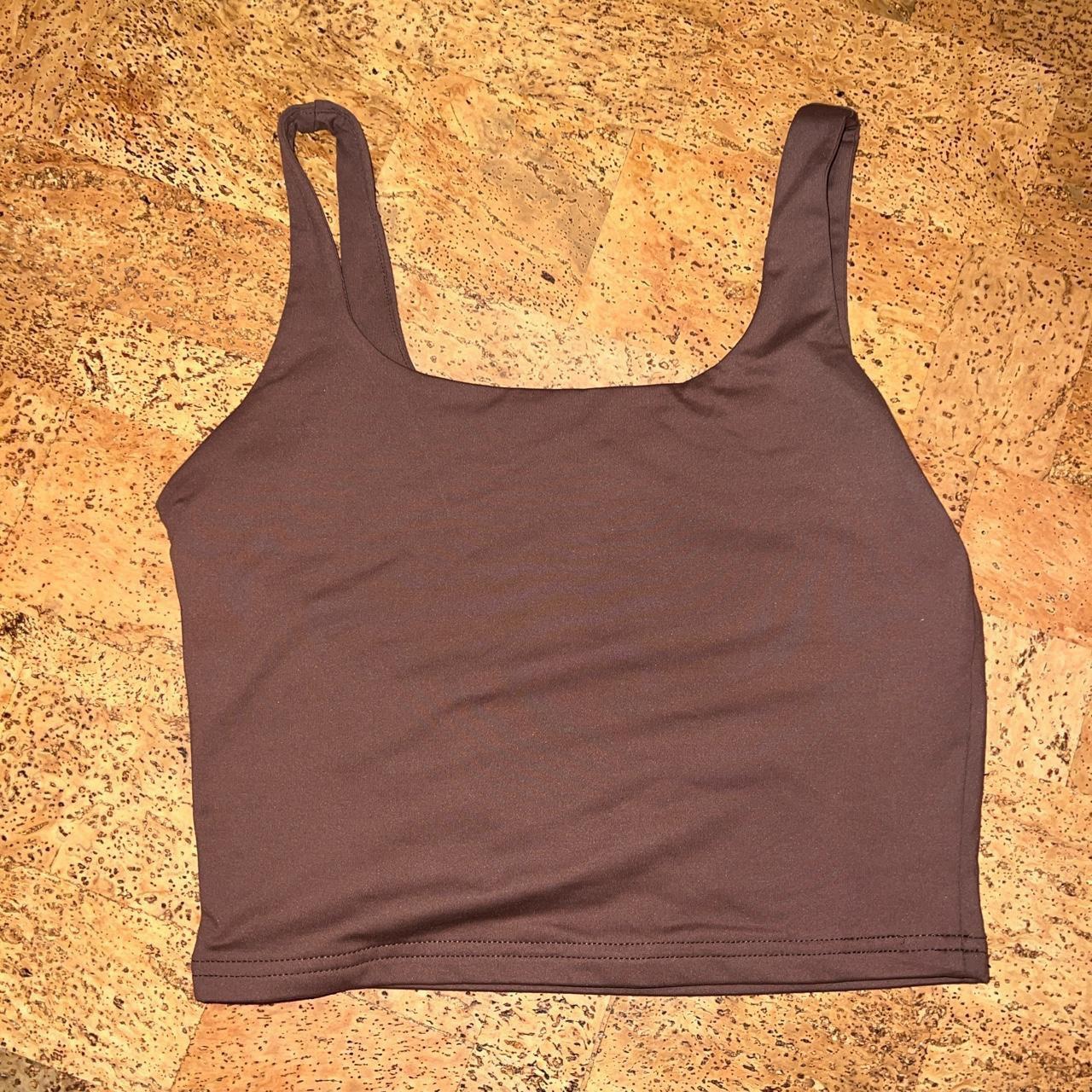 seamless brown workout tank SUPER SOFT AND BUTTERY... - Depop