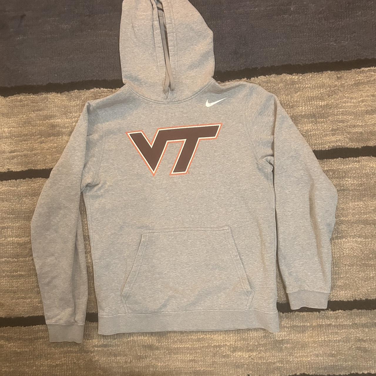 Grey and orange Nike Virginia Tech hoodie... | Depop