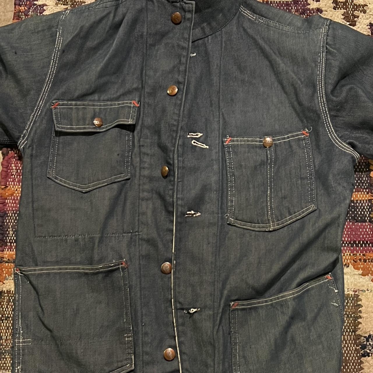 Vintage 1960s Denim Jacket Montgomery Ward Indigo... - Depop