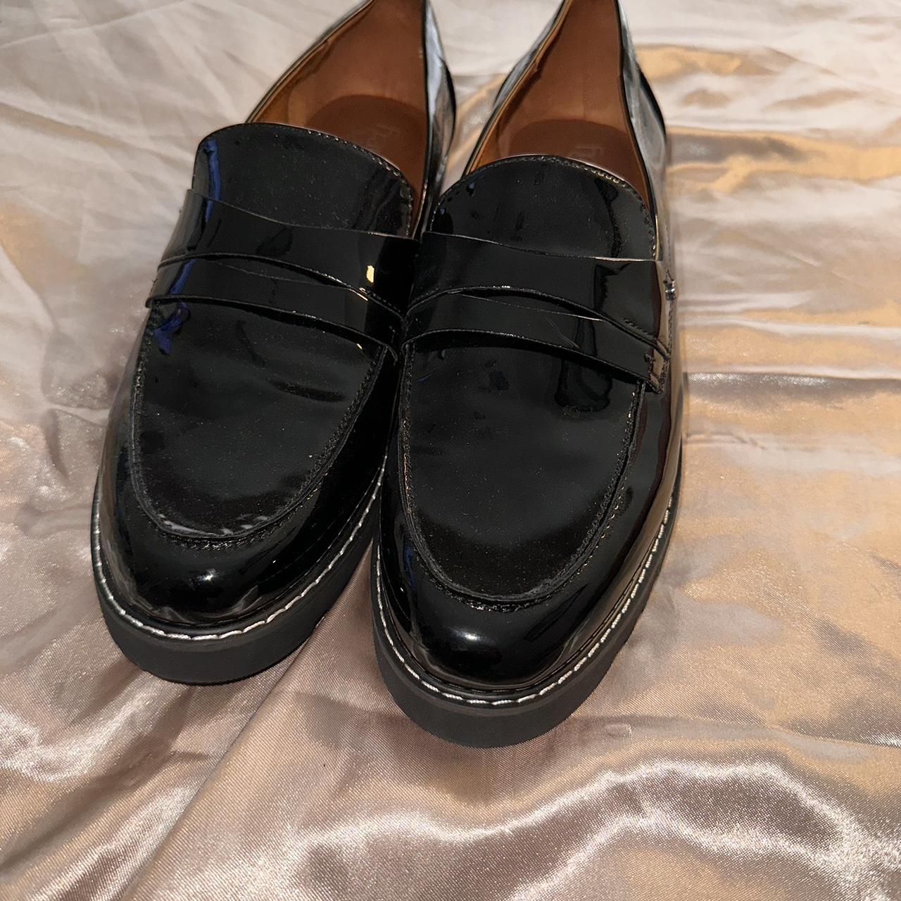 shiny black loafers - Depop