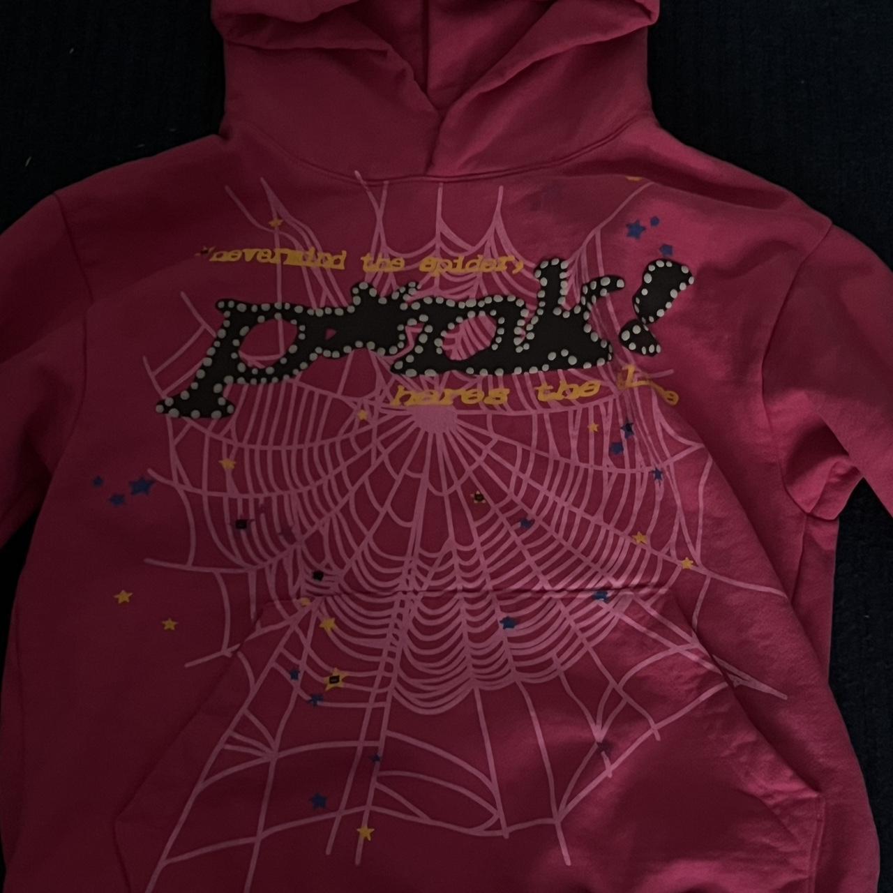 Pink Sp5der Hoodie. - Depop