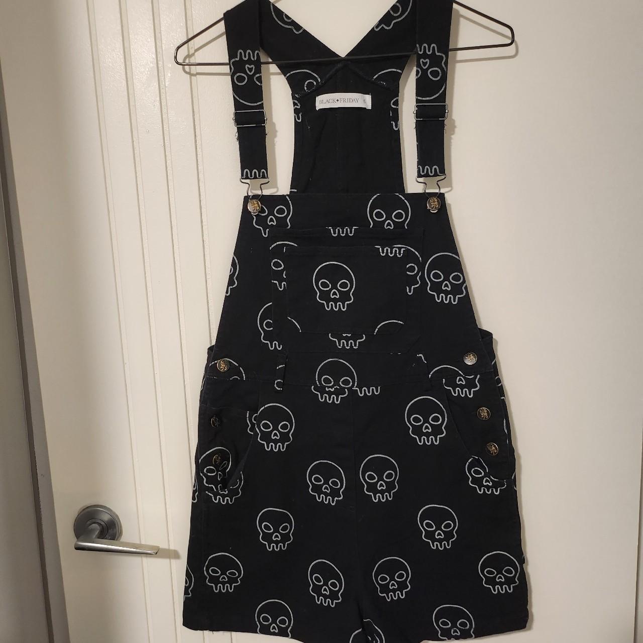 Size 6 Black Friday Dangerfield Skull Overalls 💀 🖤 Depop