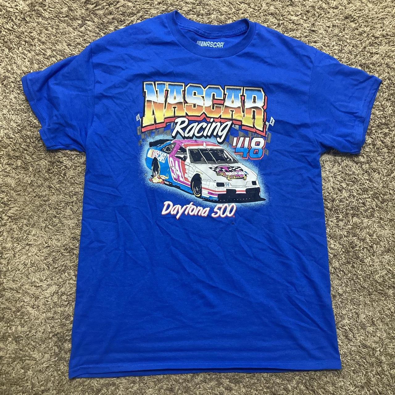 Blue Nascar tee Size Medium - Depop