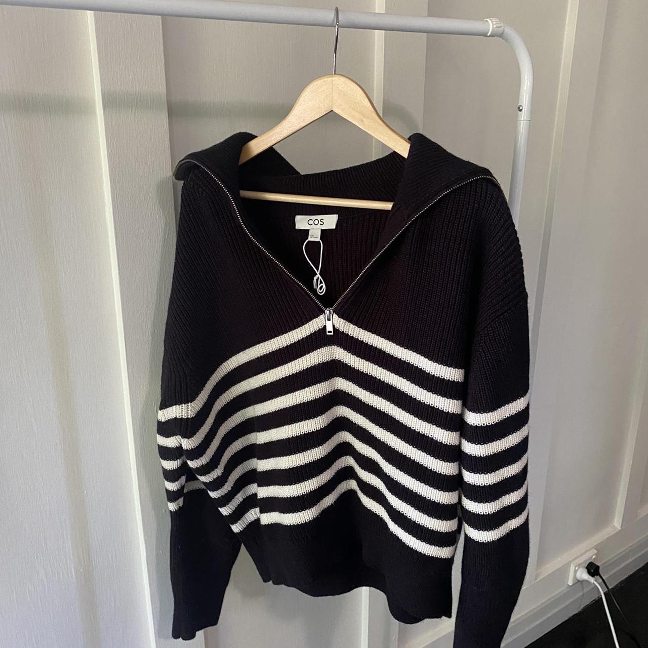 COS Striped Knitted Jumper - Depop