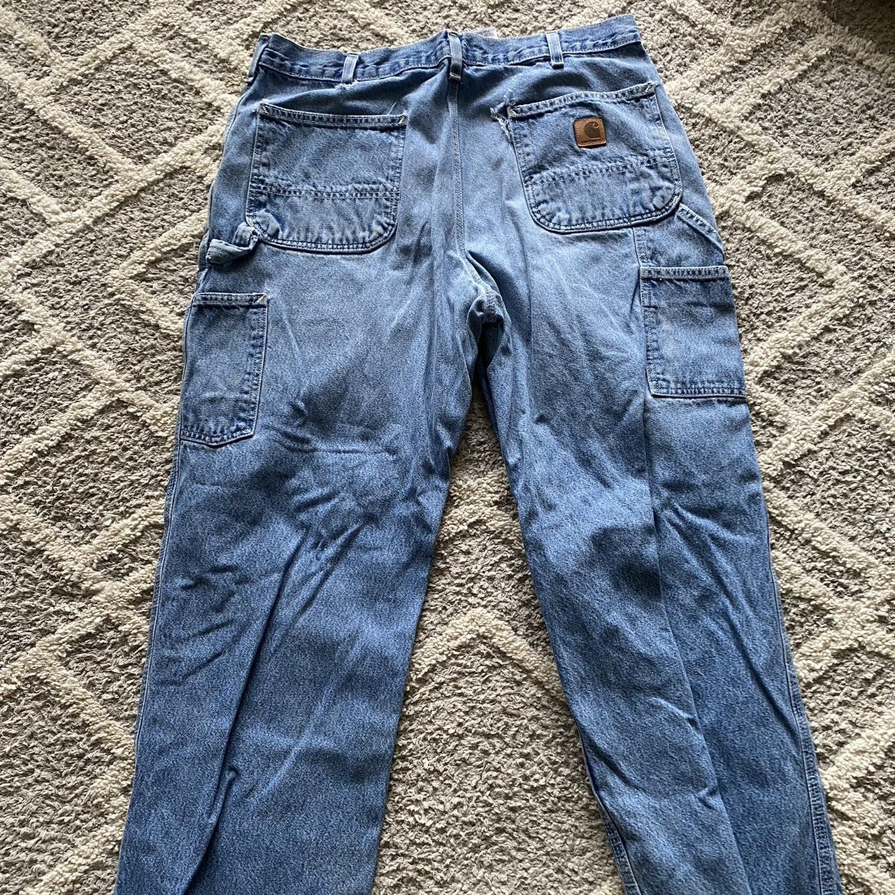 Mens Carhartt Carpenter Blue Jeans Denim 36 x 30 - Depop