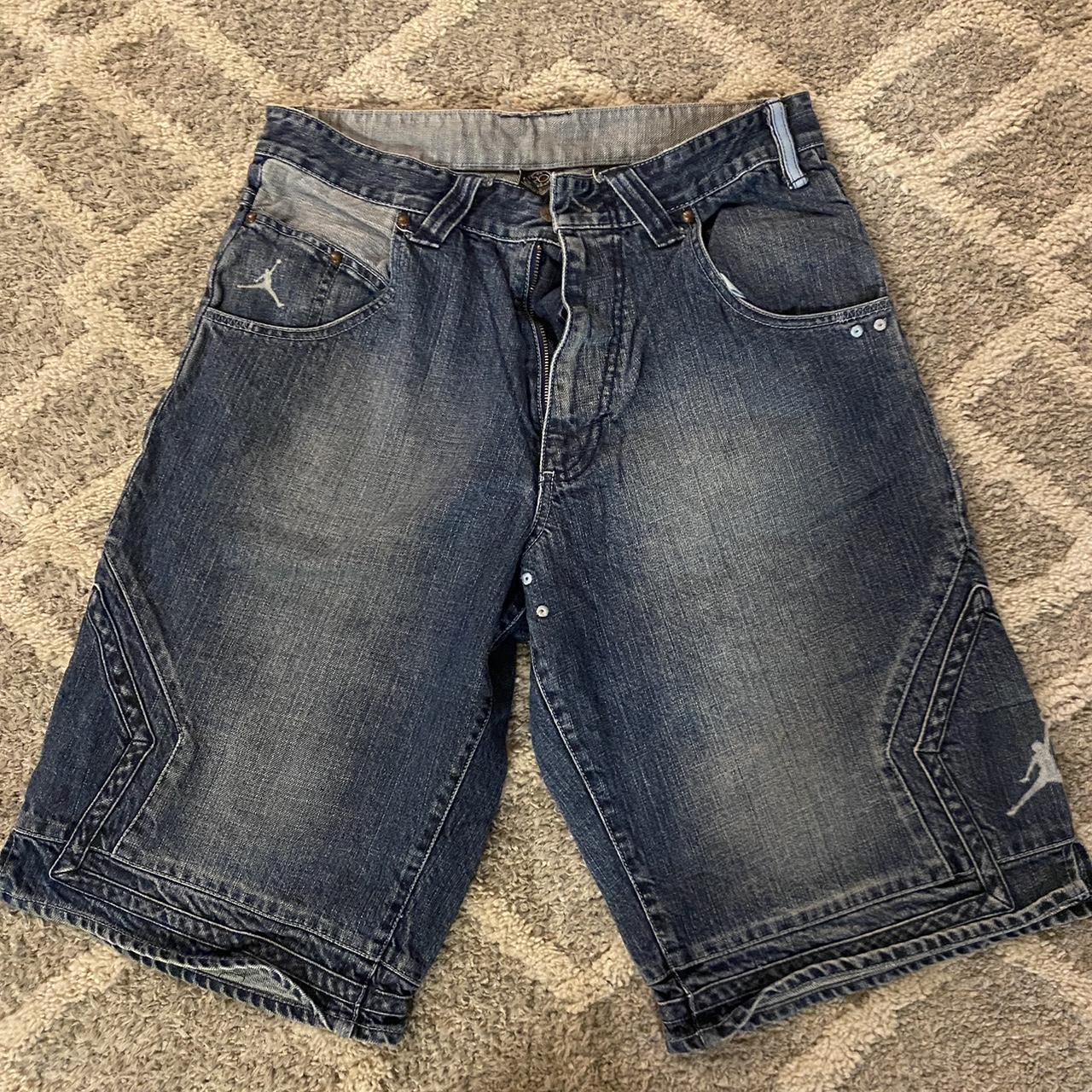 Vintage 2000s Jordan Flight Denim Shorts Jorts Size... - Depop