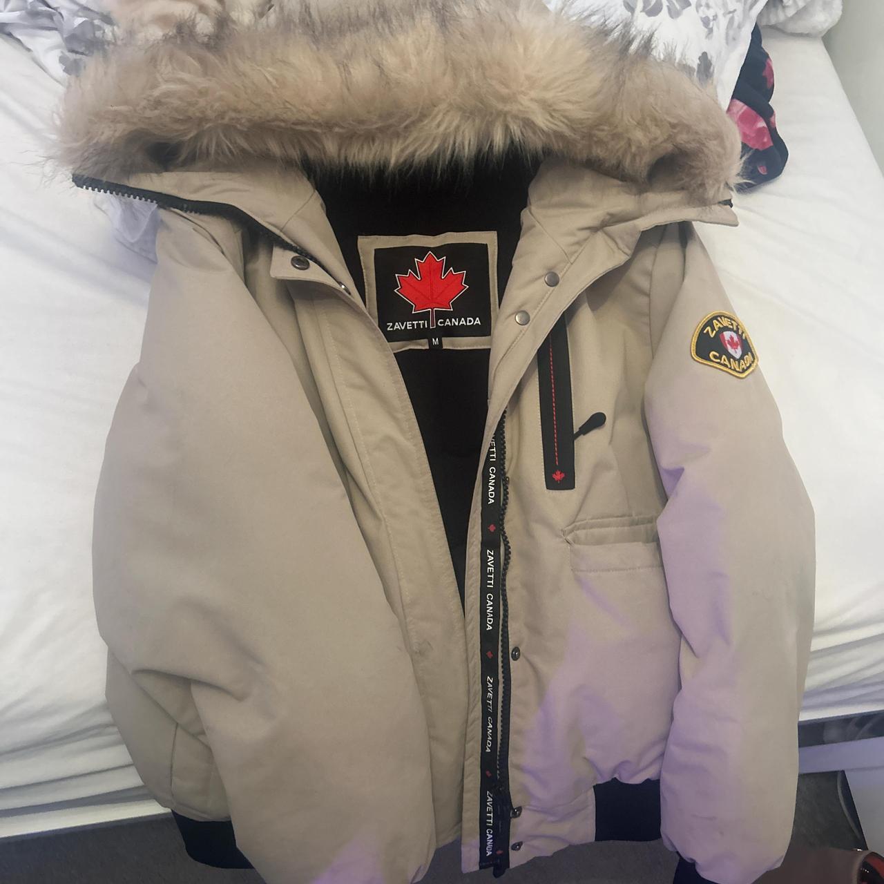 cream zavetti canada coat size medium perfect... - Depop