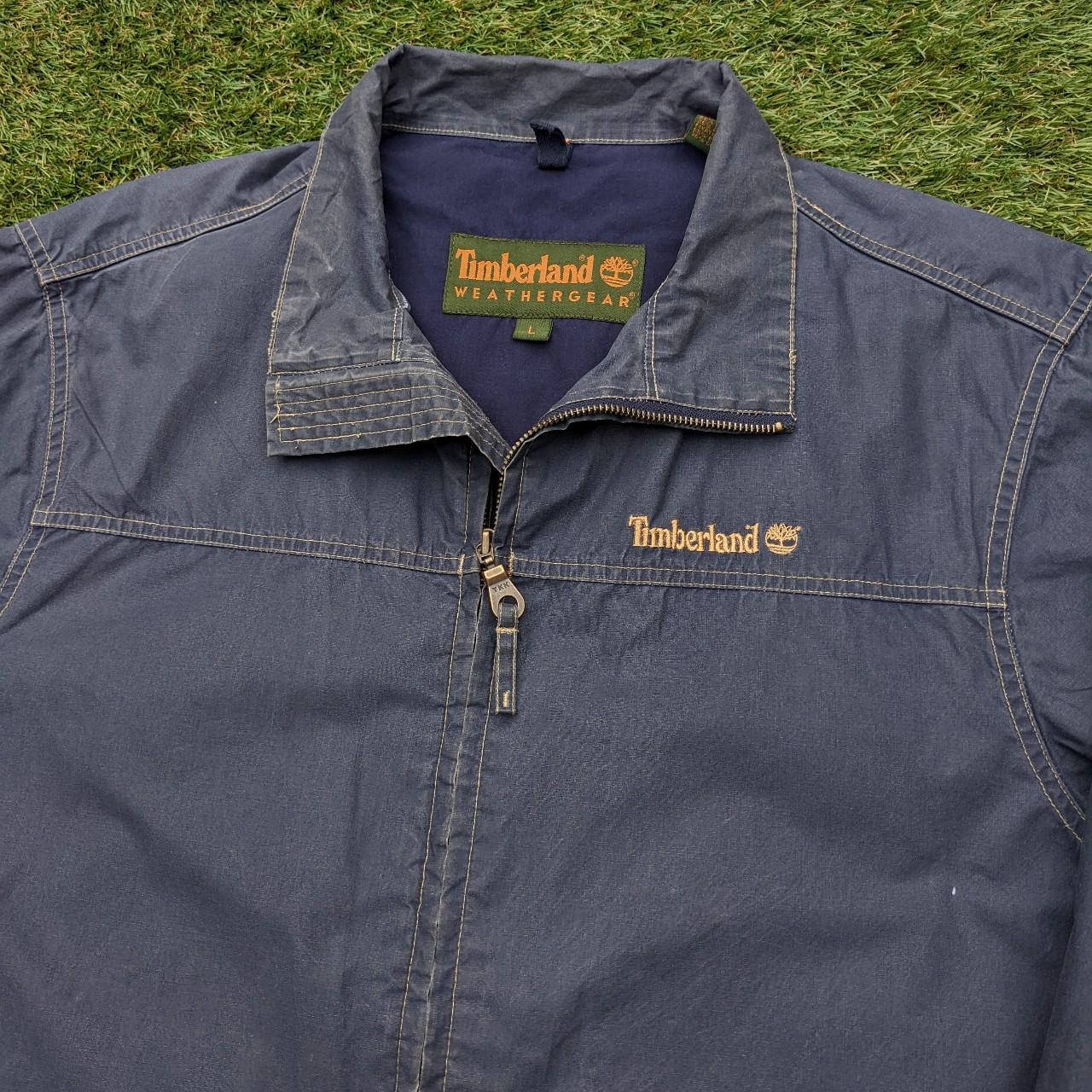 Timberland Men's Navy and Tan Jacket | Depop