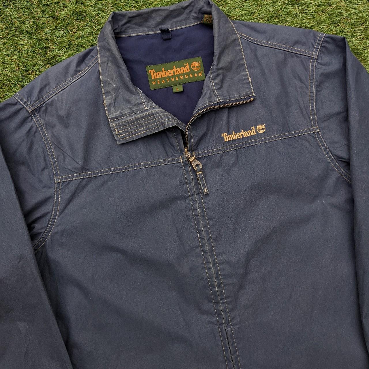 Timberland Men's Navy and Tan Jacket | Depop