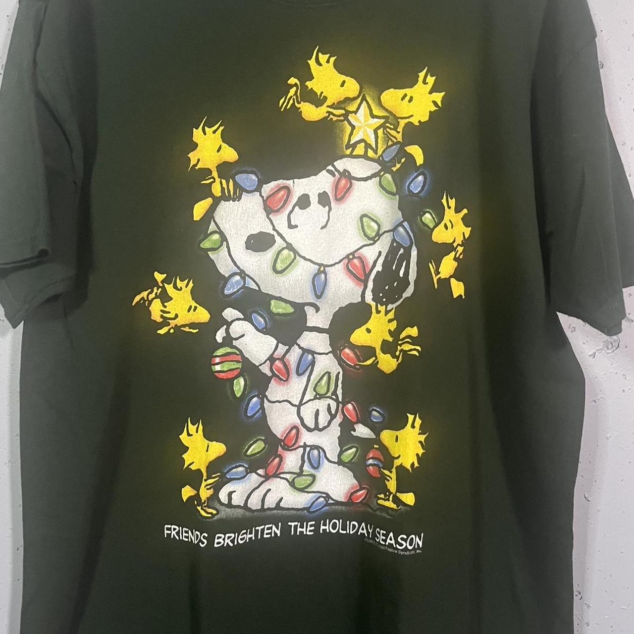 Vintage green Christmas Snoopy tee In perfect... - Depop