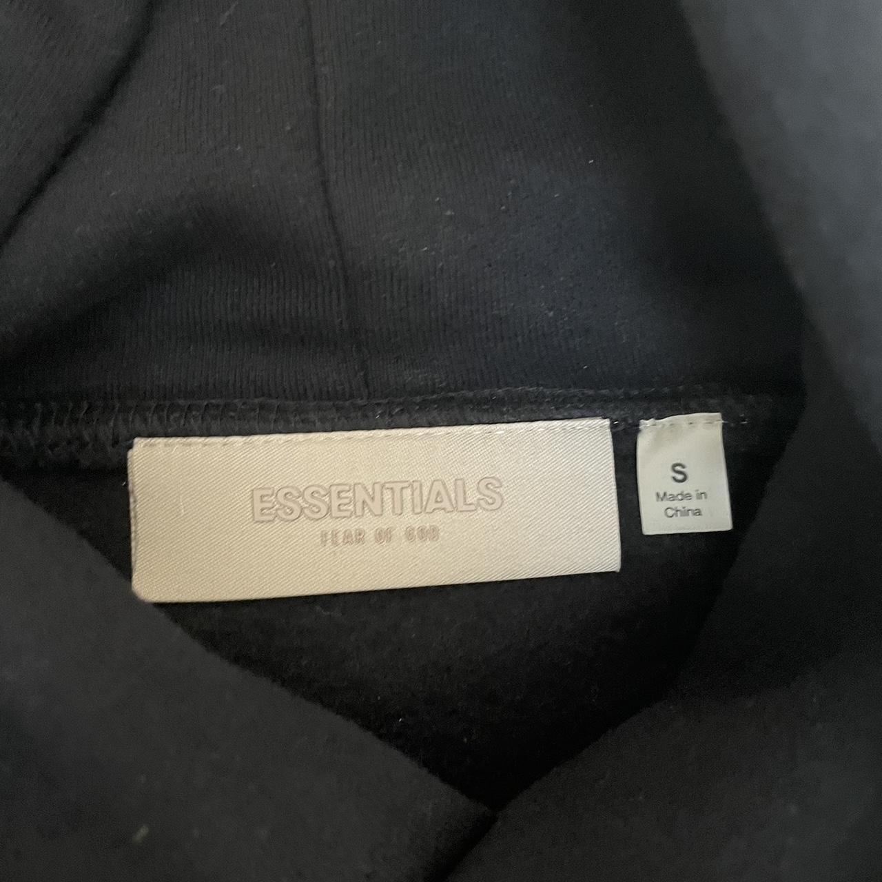 Essentials Black Hoodie with back Logo - Depop