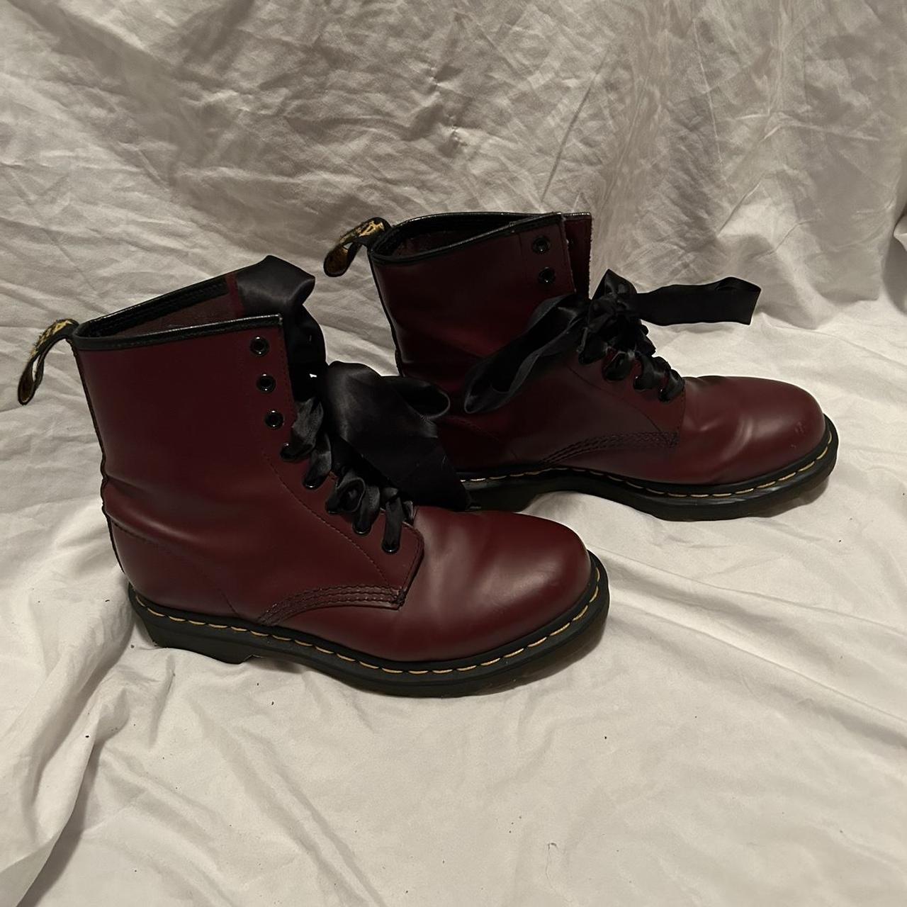 1460 doc marten cherry red woman size 8 the best... - Depop