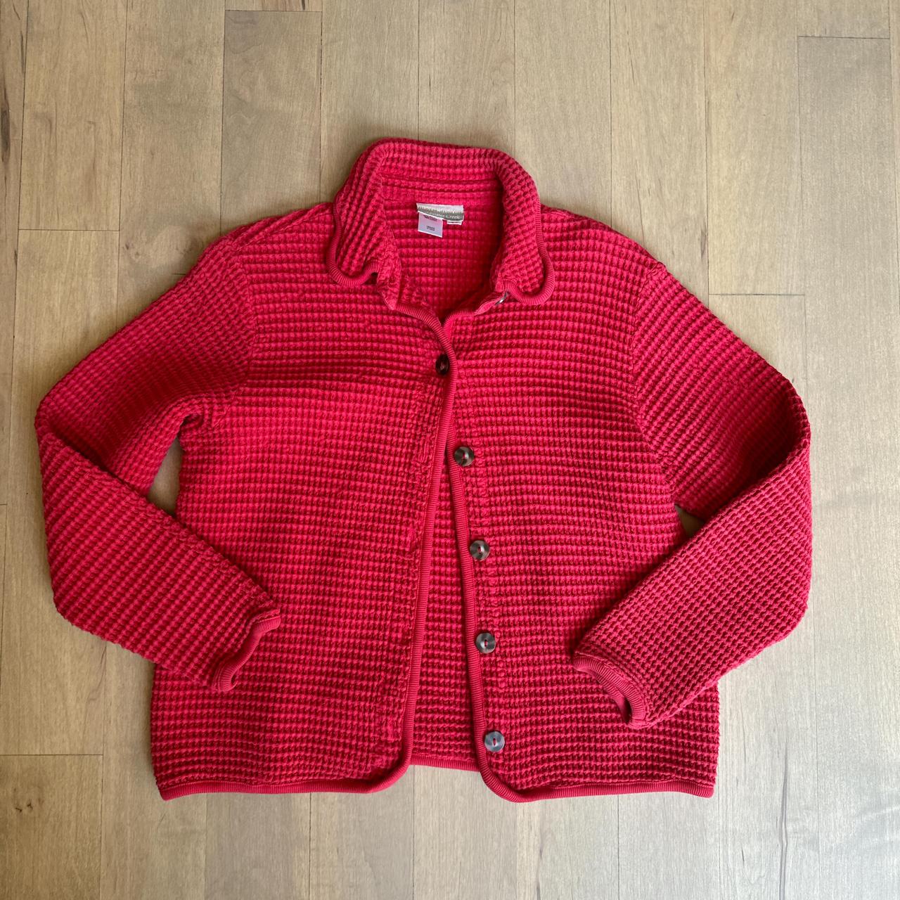 Medium Vintage Red Cardigan - Depop