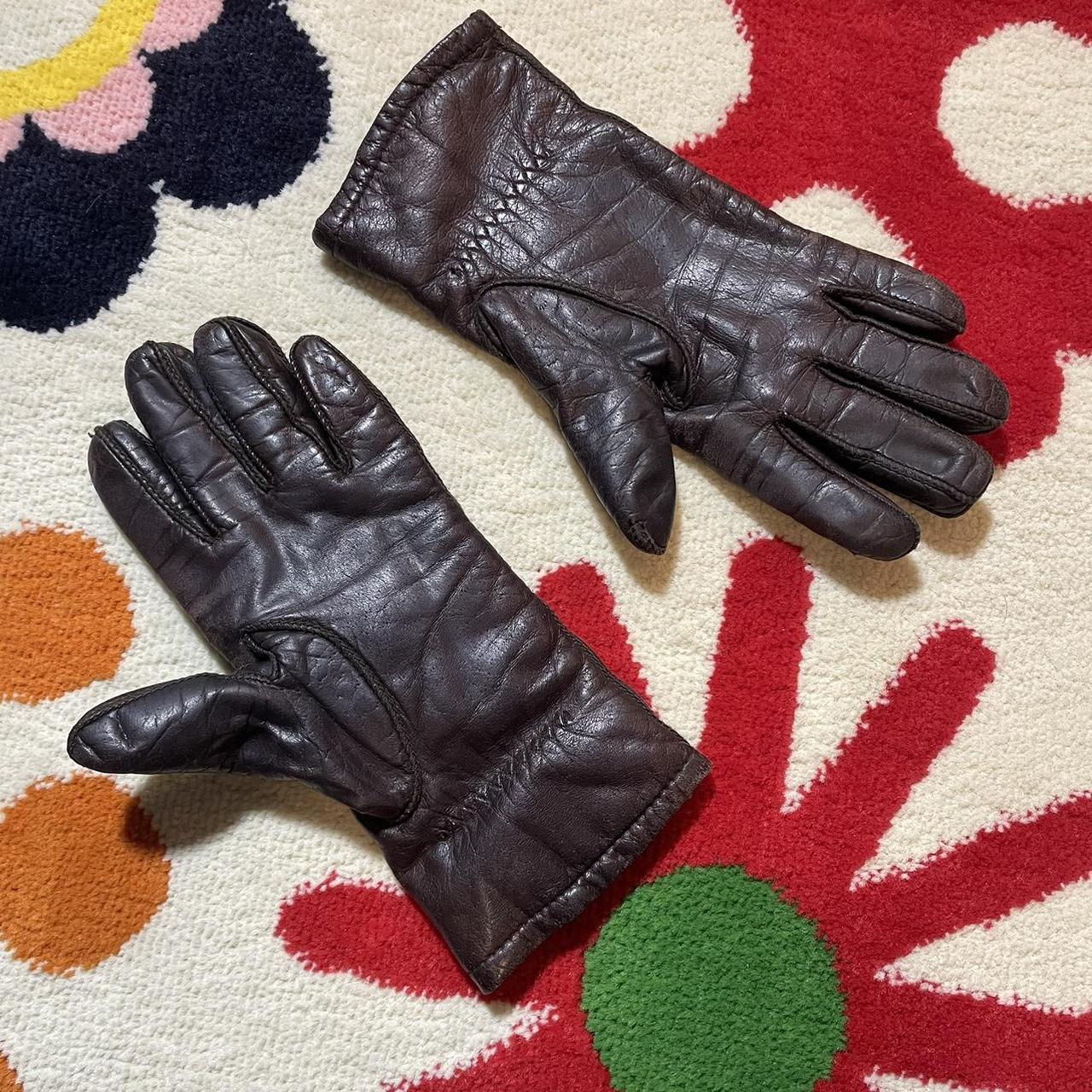 Vintage Brown Leather Gloves. Size small. Soft... - Depop