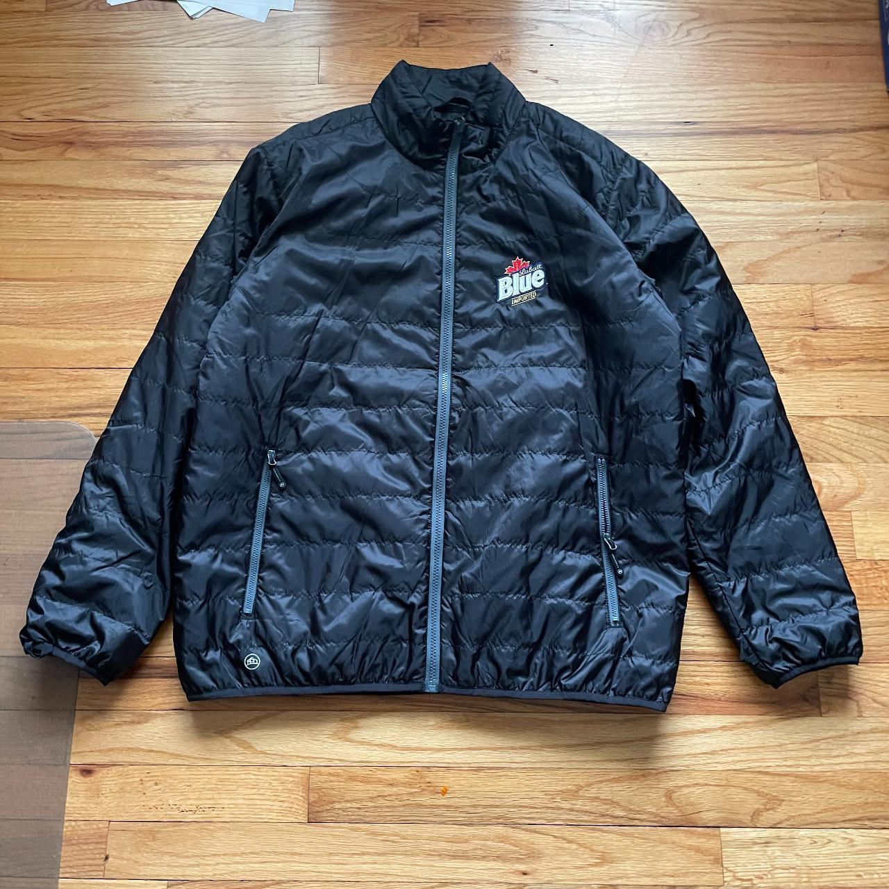 Labatt Blue puffer jacket size XL fits L no flaws 22x30 - Depop