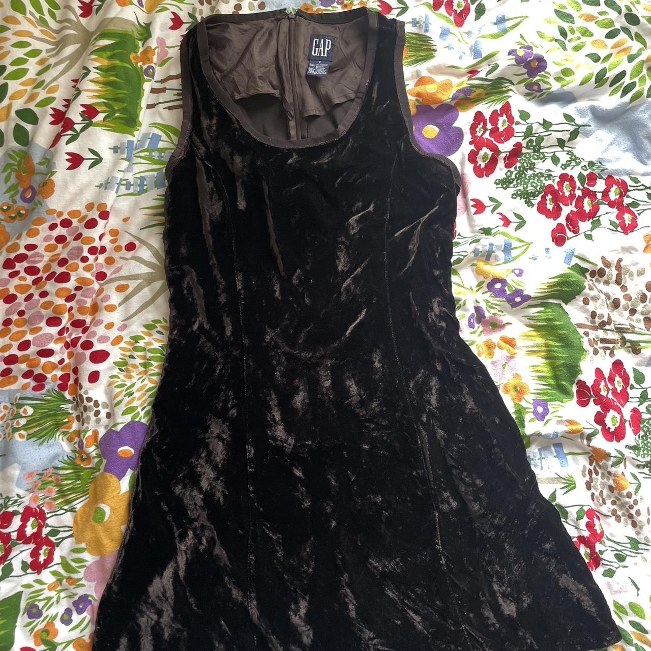 Gap vintage velvet brown mini dress #goth #grunge... | Depop