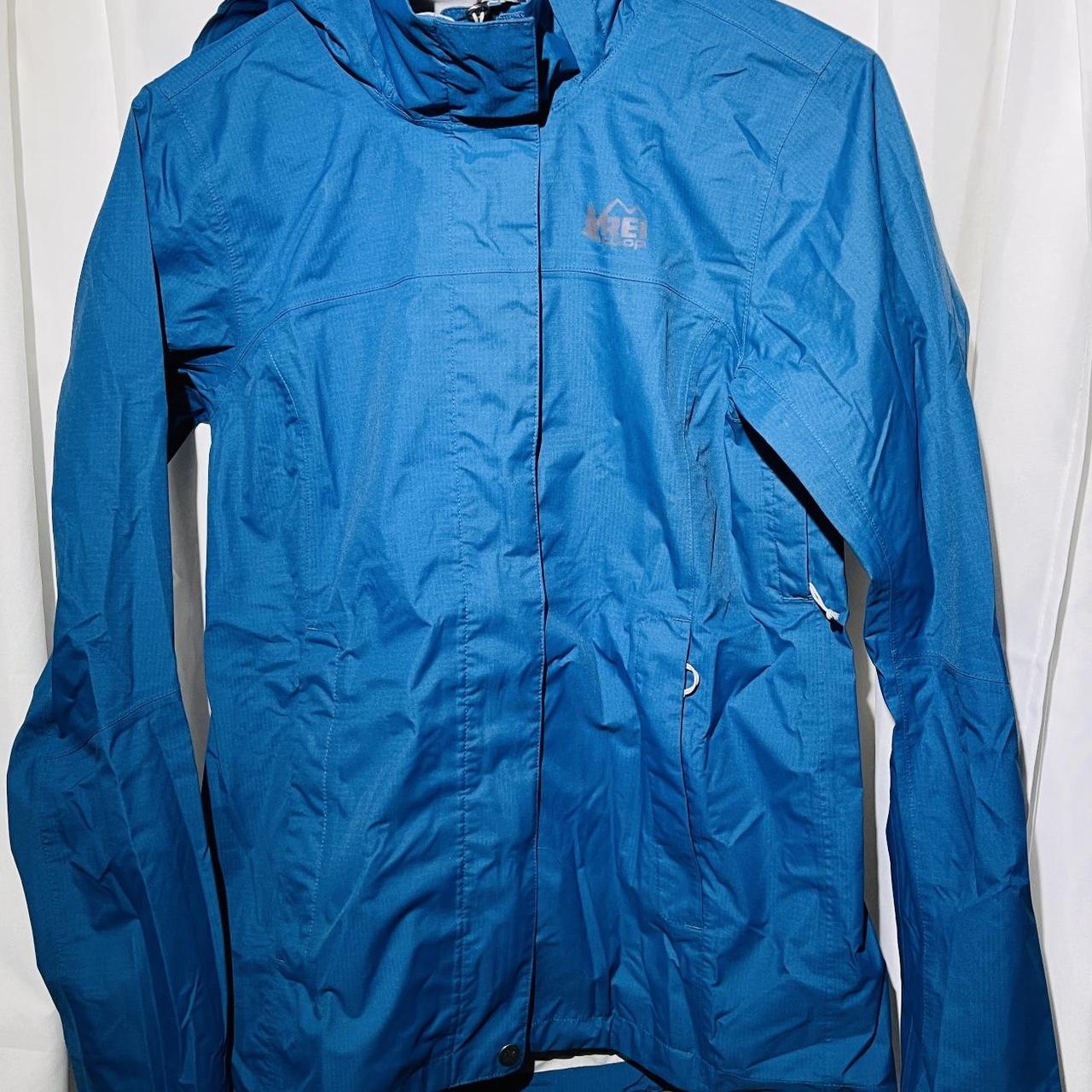 Blue REI rain jacket with hood #waterproof | Depop