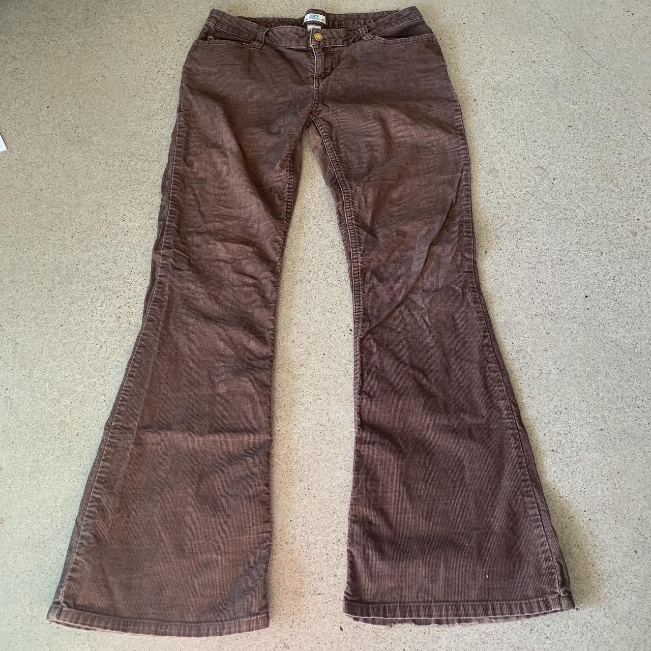 y2k low rise brown corduroy brown pants 🧸🌷 ~ 16”... - Depop