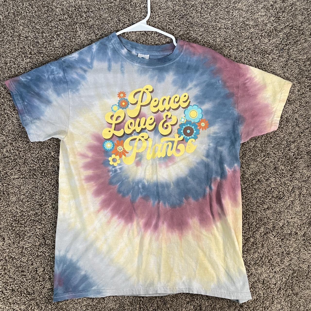2021 mumbo jumbo peace love and plants tie-dye t... | Depop
