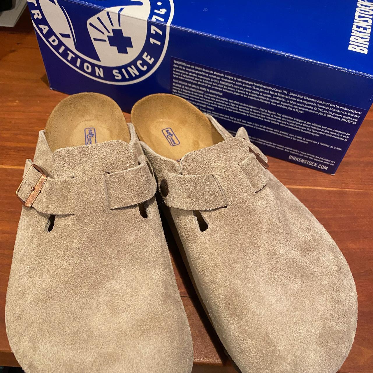 Birkenstock Boston clog taupe suede size 39... - Depop