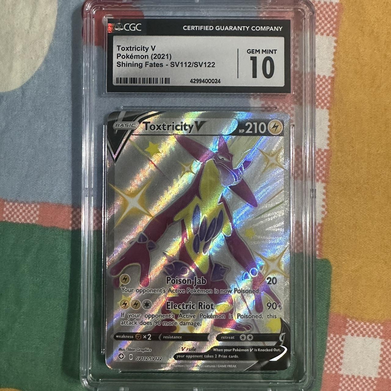 gem mint 10 graded toxtricity v pokemon card shining... - Depop