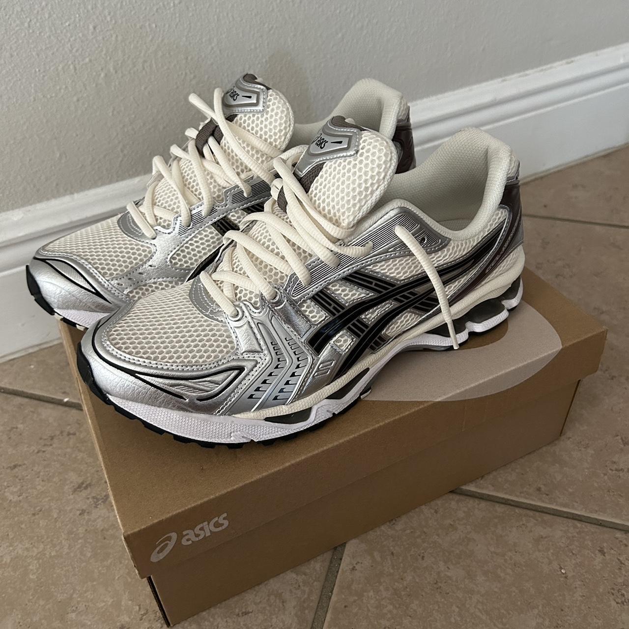 Asics Gel-Kayano 14’ Cream Black Metallic Plum Size... - Depop