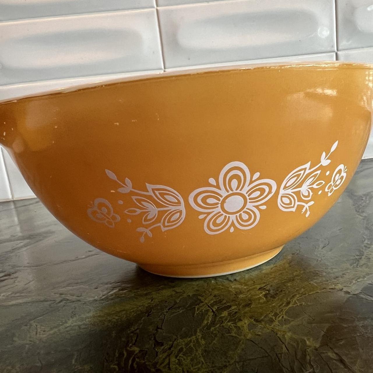 Vintage Pyrex floral bowl measures 9 inches wide by... | Depop