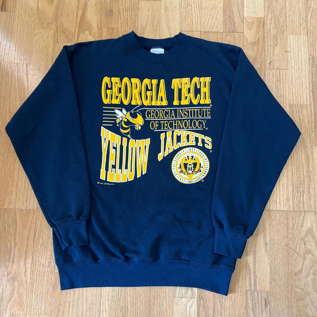 Vintage Georgia Tech Yellow Jacket Sweatshirt Size... - Depop