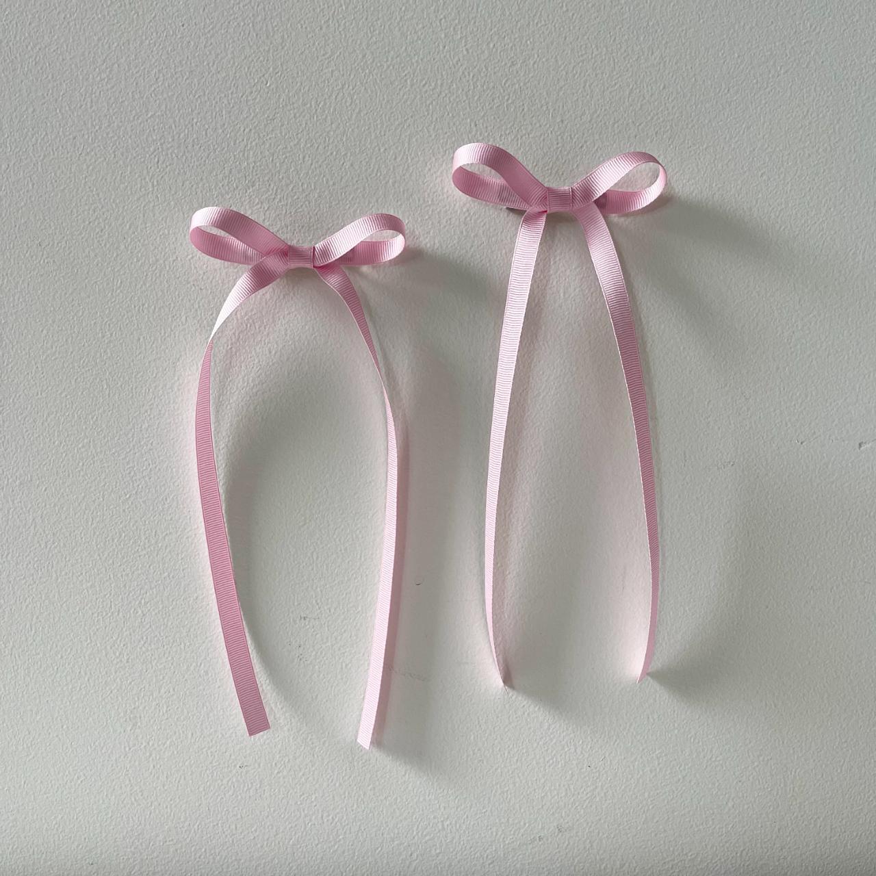 🎀pale pink🎀 hair ribbons for sale! all hand made by... - Depop
