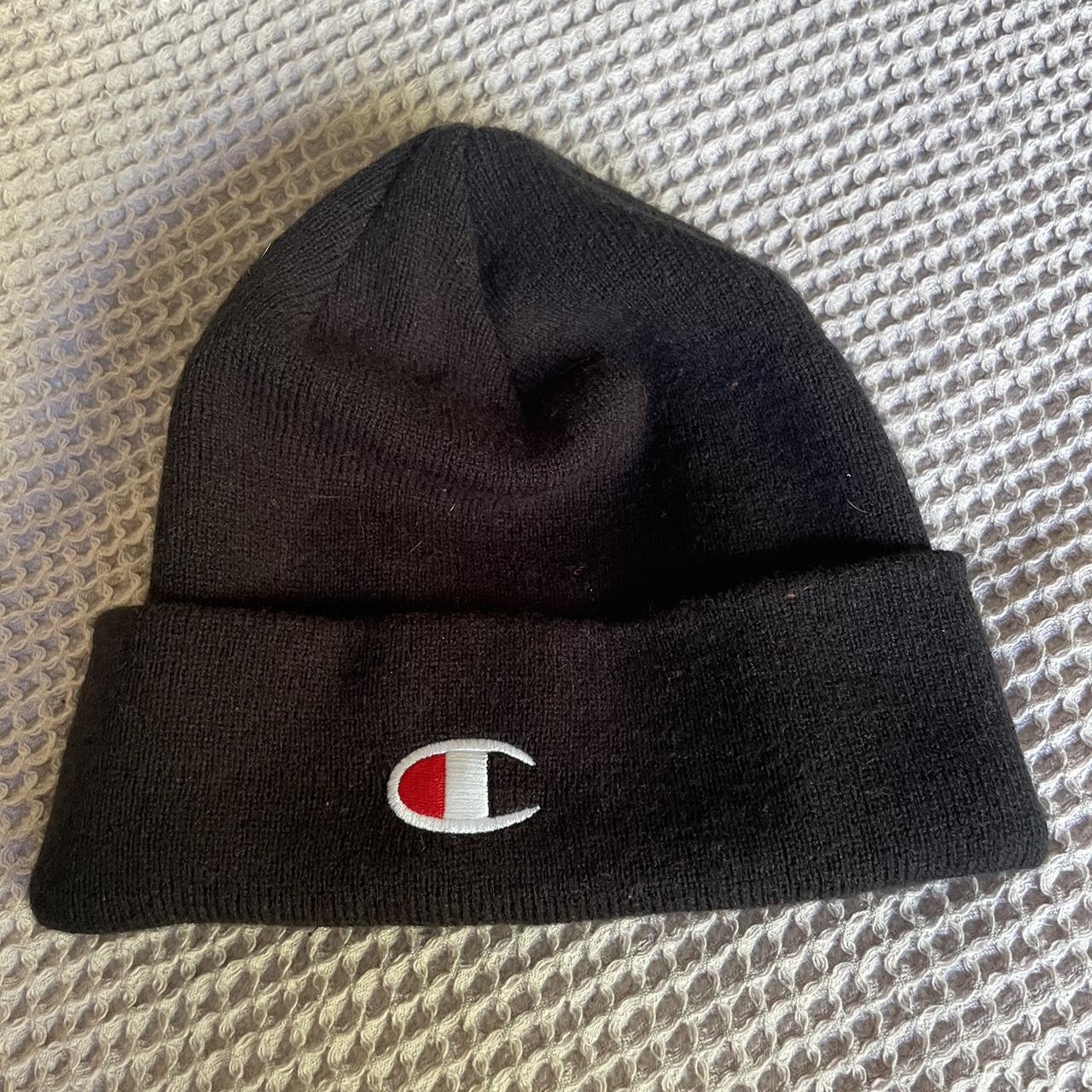 Black ‘Champion’ beanie In perfect condition, unworn - Depop
