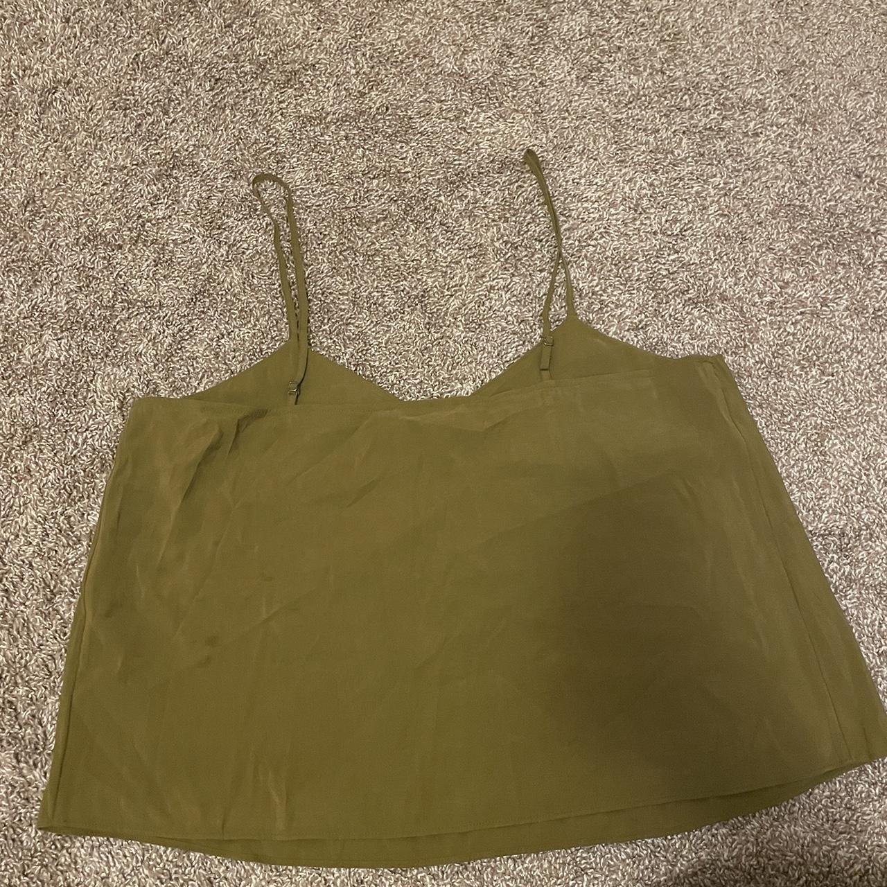 Universal Thread Olive Green Velvet-Like Top... - Depop