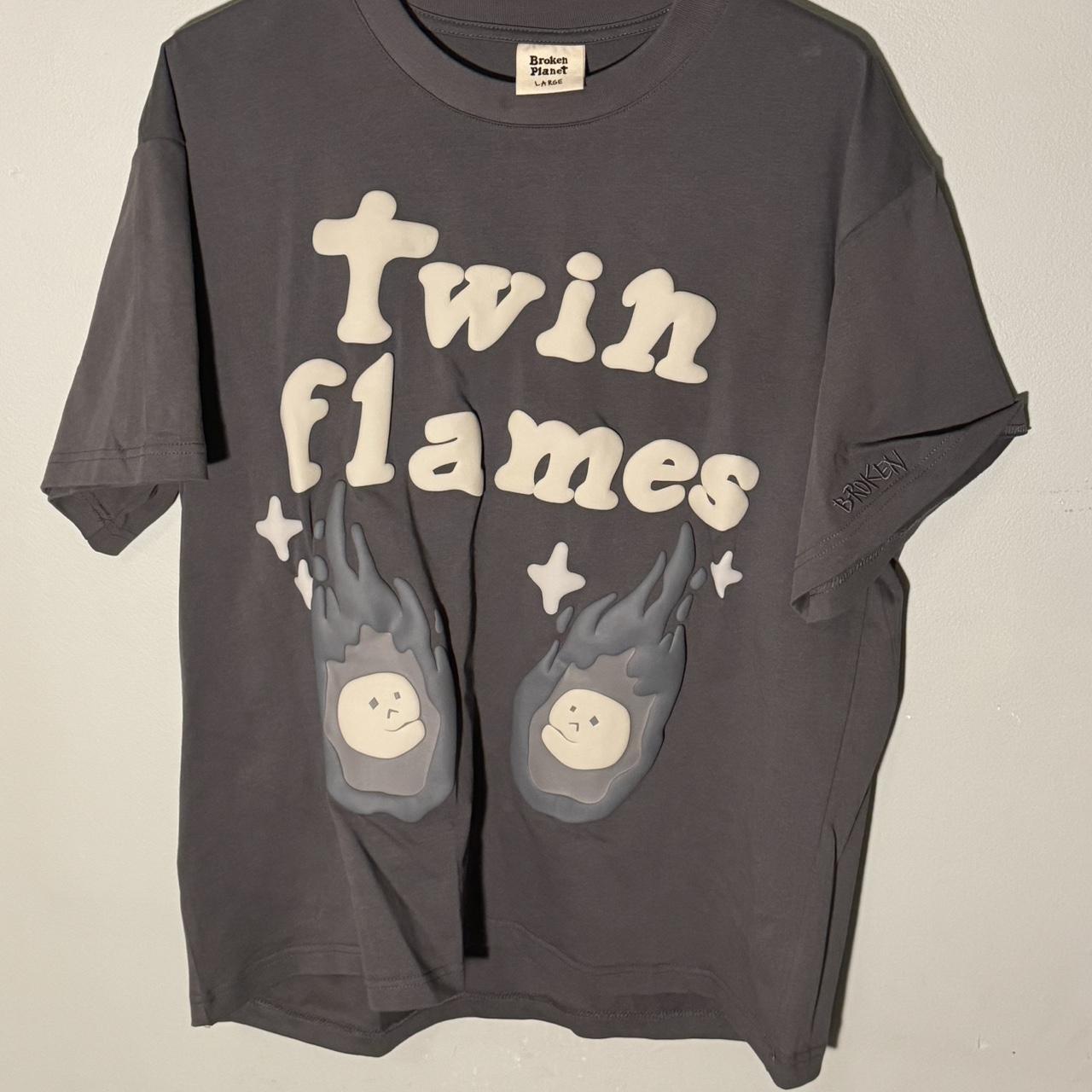 Broken Planet twin flames tee shirt. Puff print.... - Depop