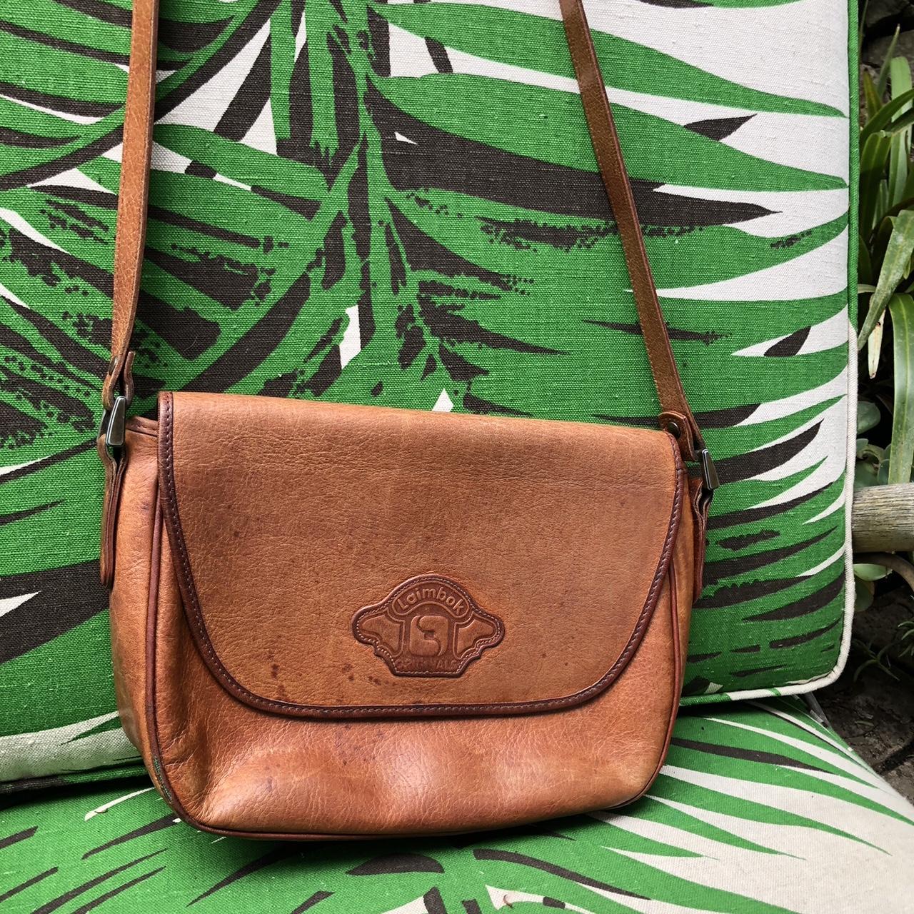 Vintage Laimbok brown leather crossbody Great... - Depop