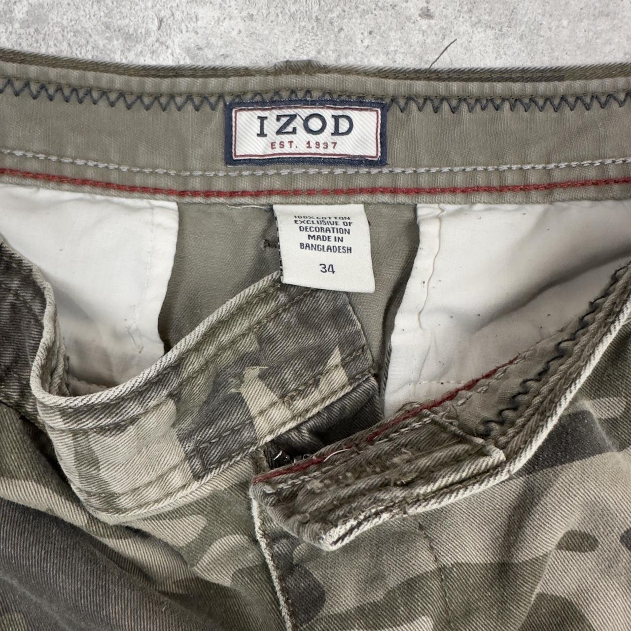 Izod camo cargo shorts size 34. Missing button,... | Depop