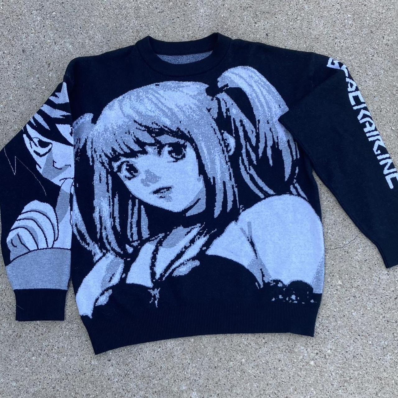 Death note sweater Mikasa x L #anime #sweater... - Depop