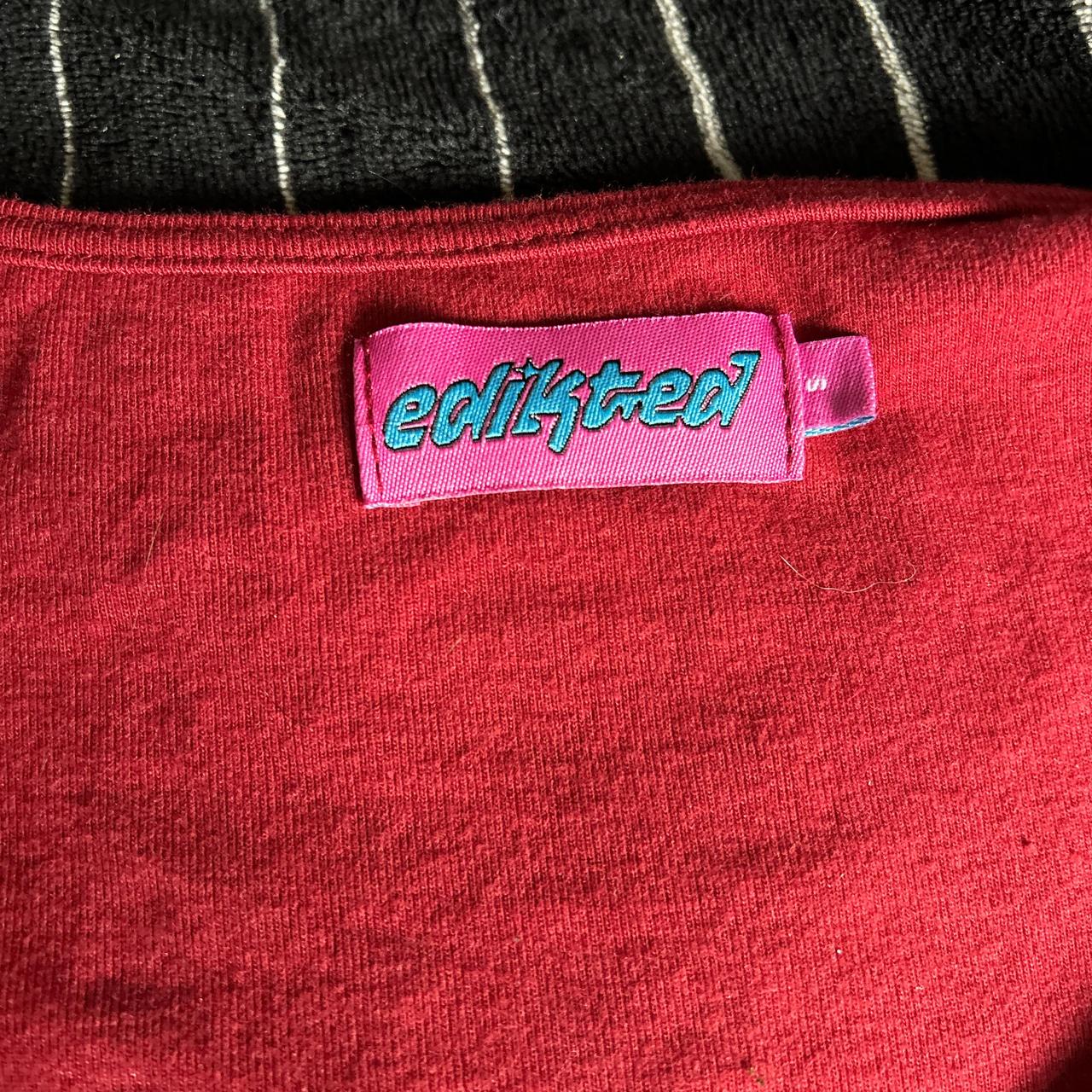 Red long sleeve top with ruched detail. Size small.... | Depop