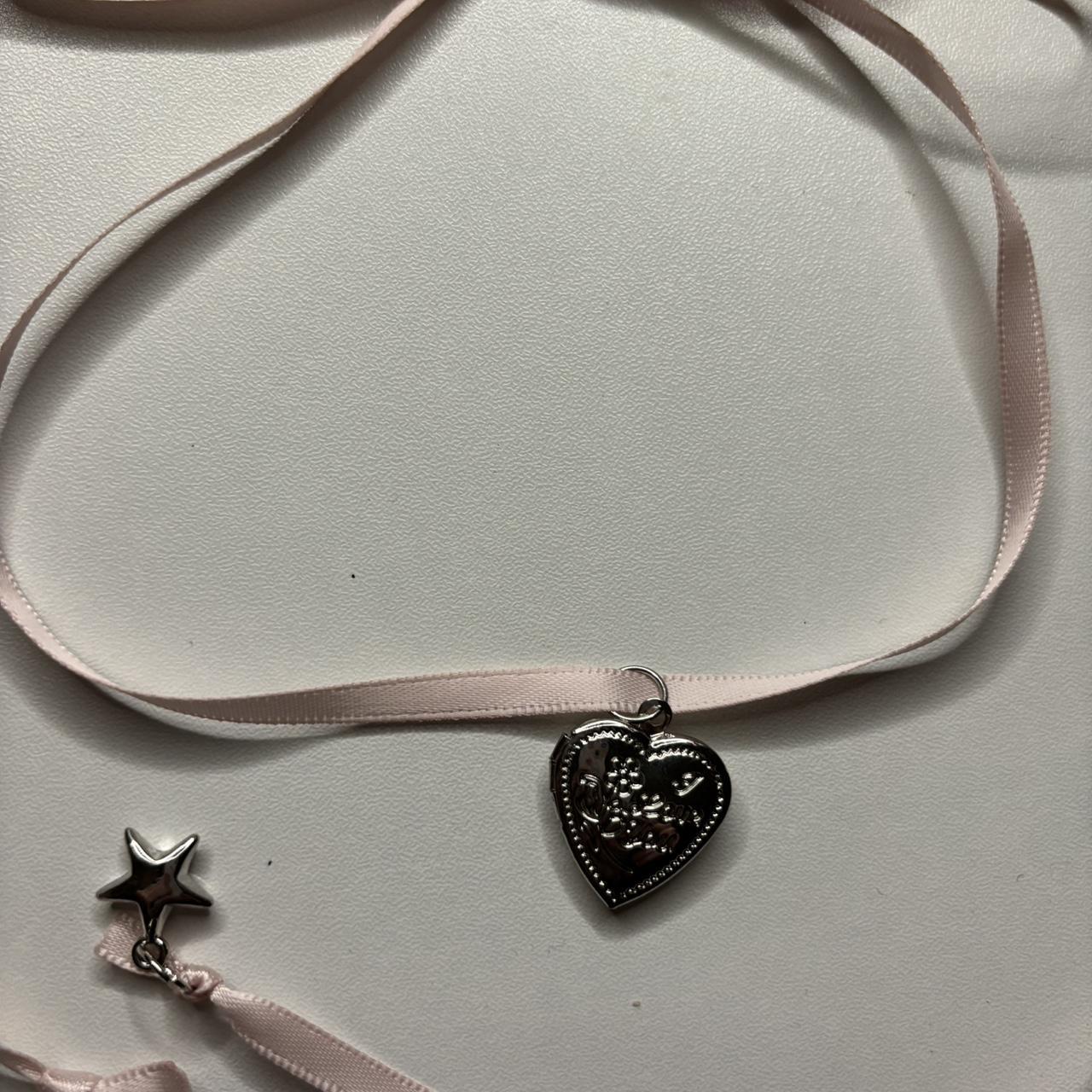 Pink satin locket chocker Bought from Amazon - Depop