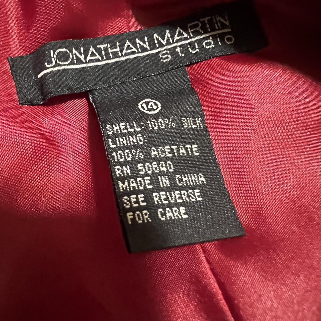 Jonathan Martin Studio Red Silk MIDI Dress Vintage... - Depop