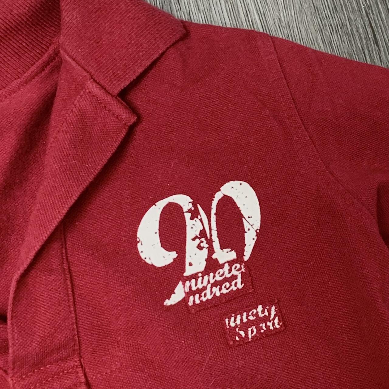 vintage cropped red baby tee with white detail ... - Depop