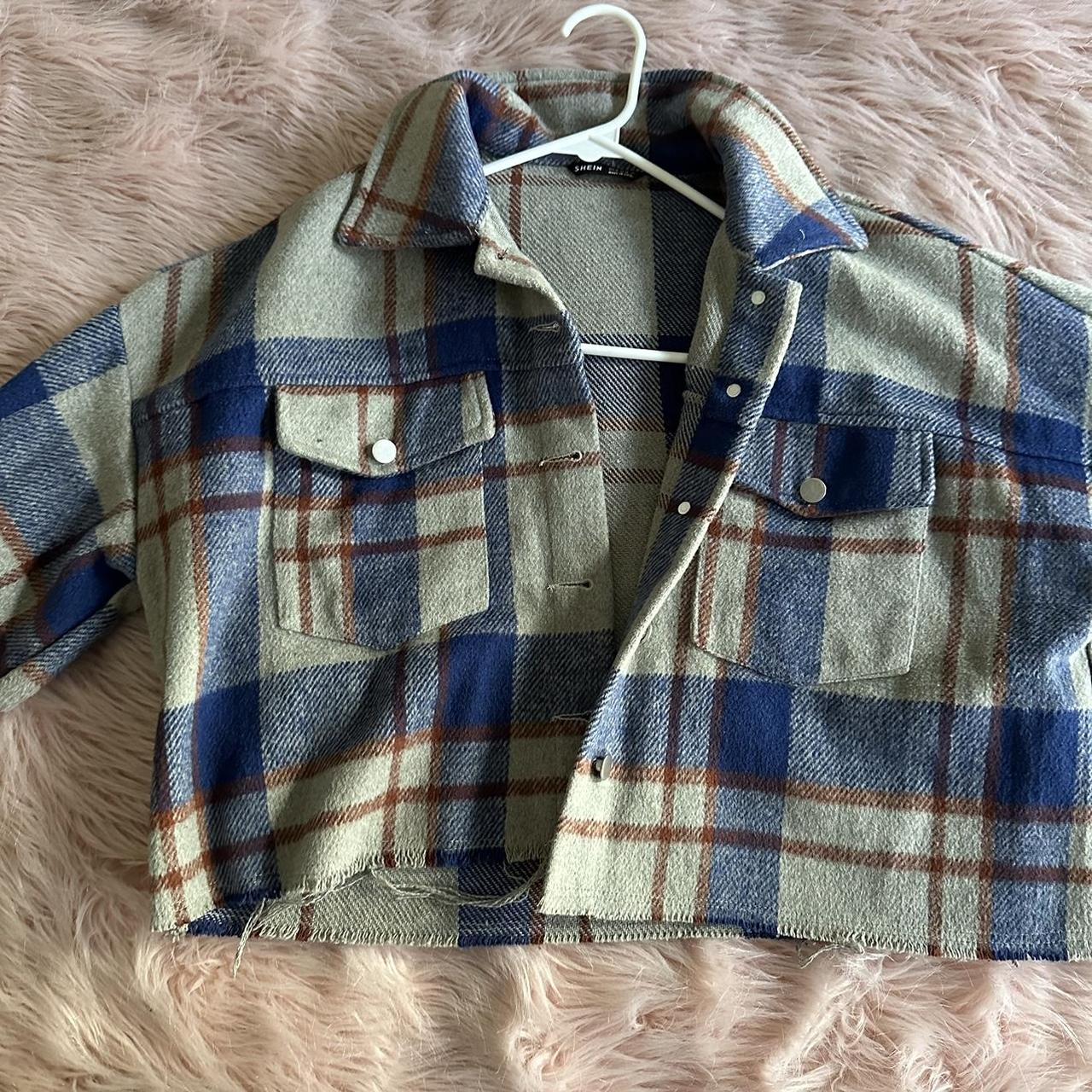 cropped flannel jacket - Depop