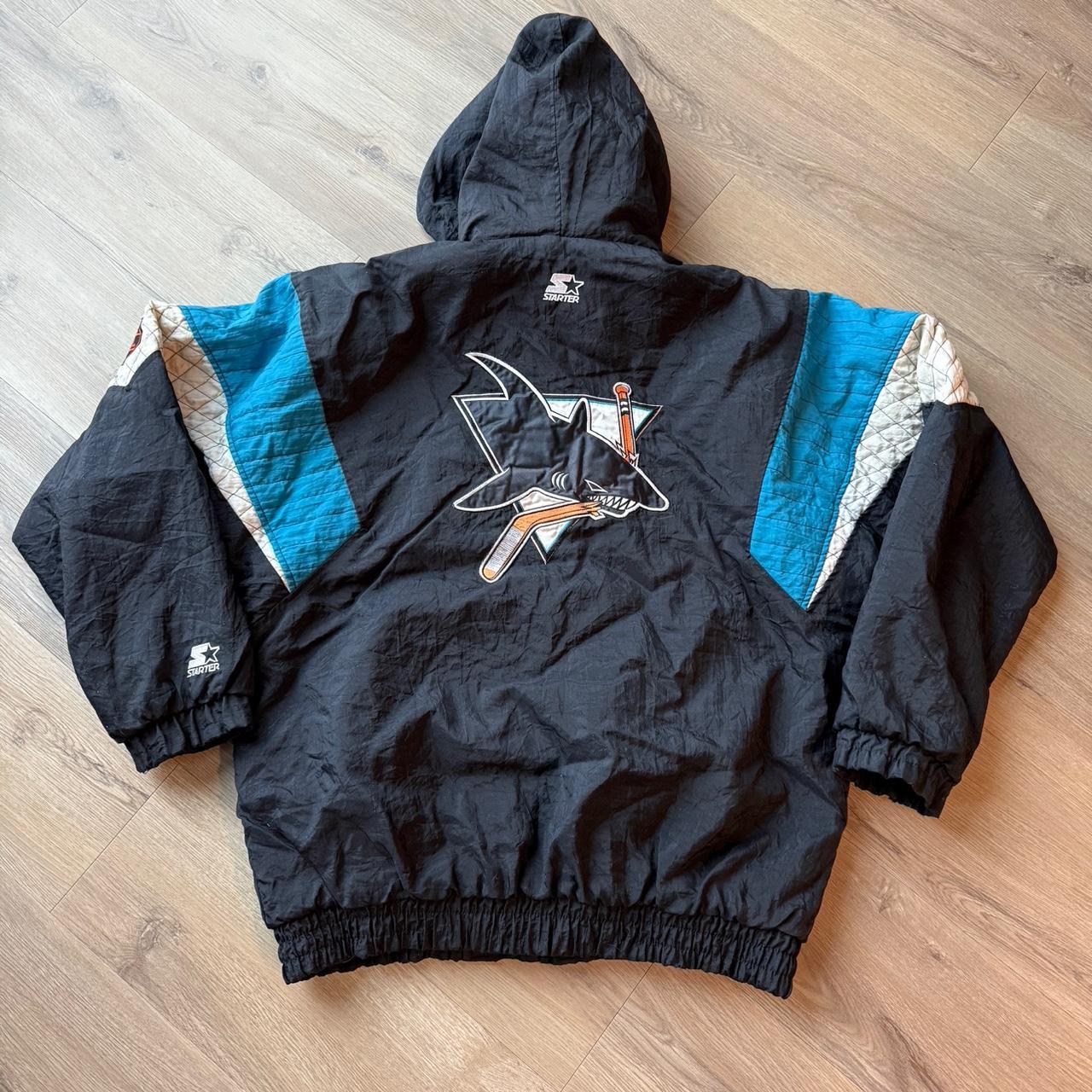 Vintage 90s San Jose Sharks Starter Jacket Super... | Depop