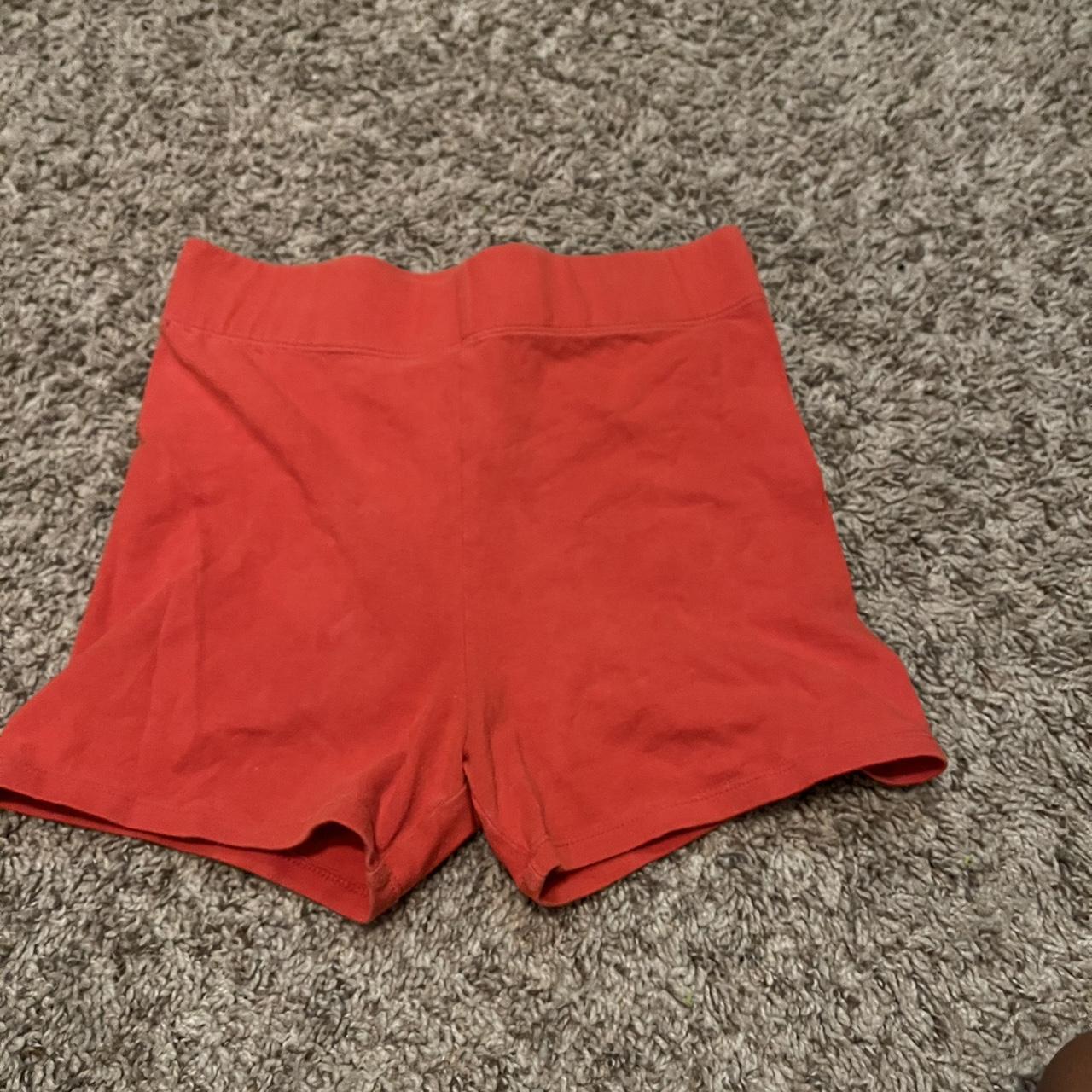 Xs Red Biker Shorts Worn Once Depop