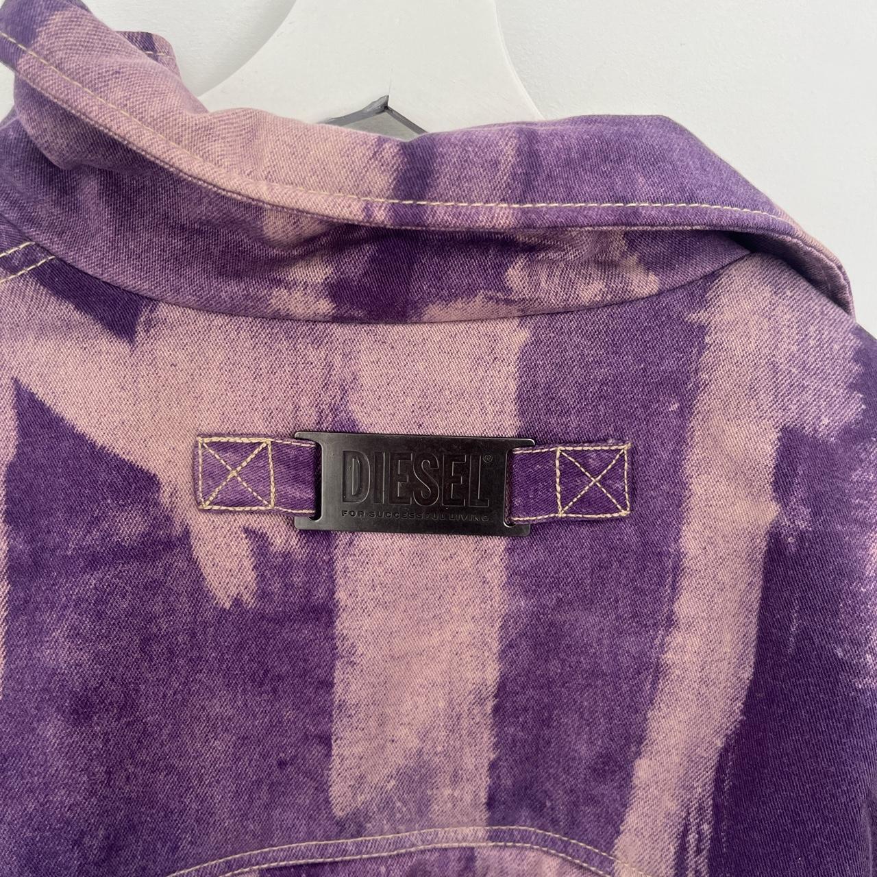 Diesel coat . Purple. Tie-dye. Oversize coat. As new - Depop