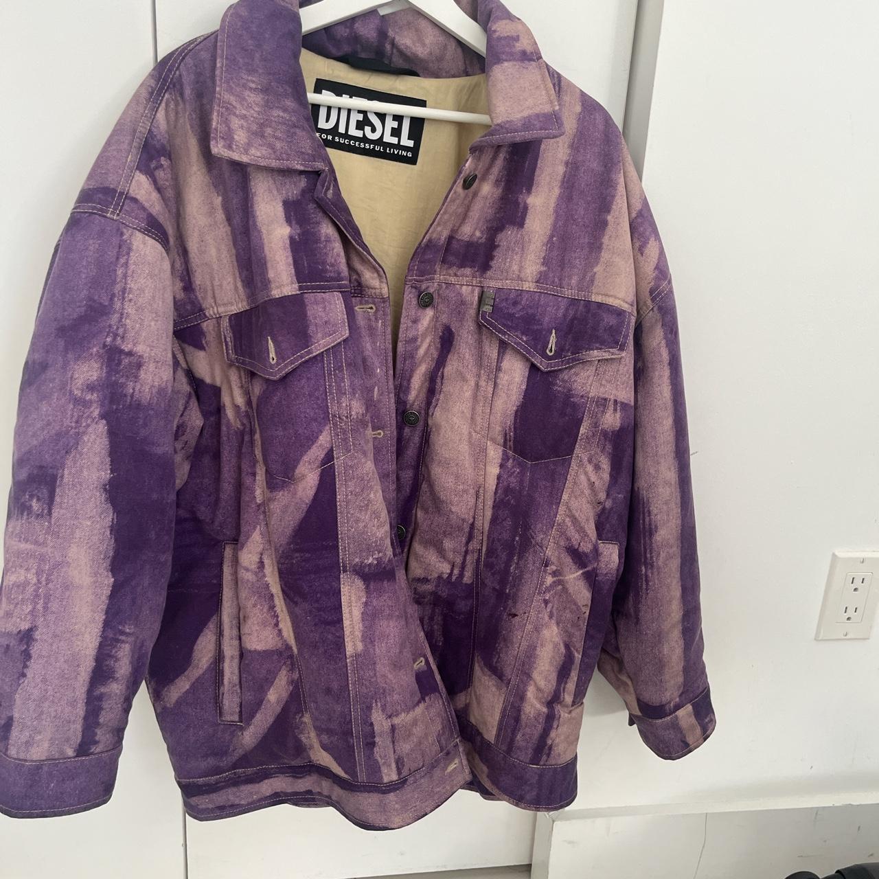 Diesel coat . Purple. Tie-dye. Oversize coat. As new - Depop