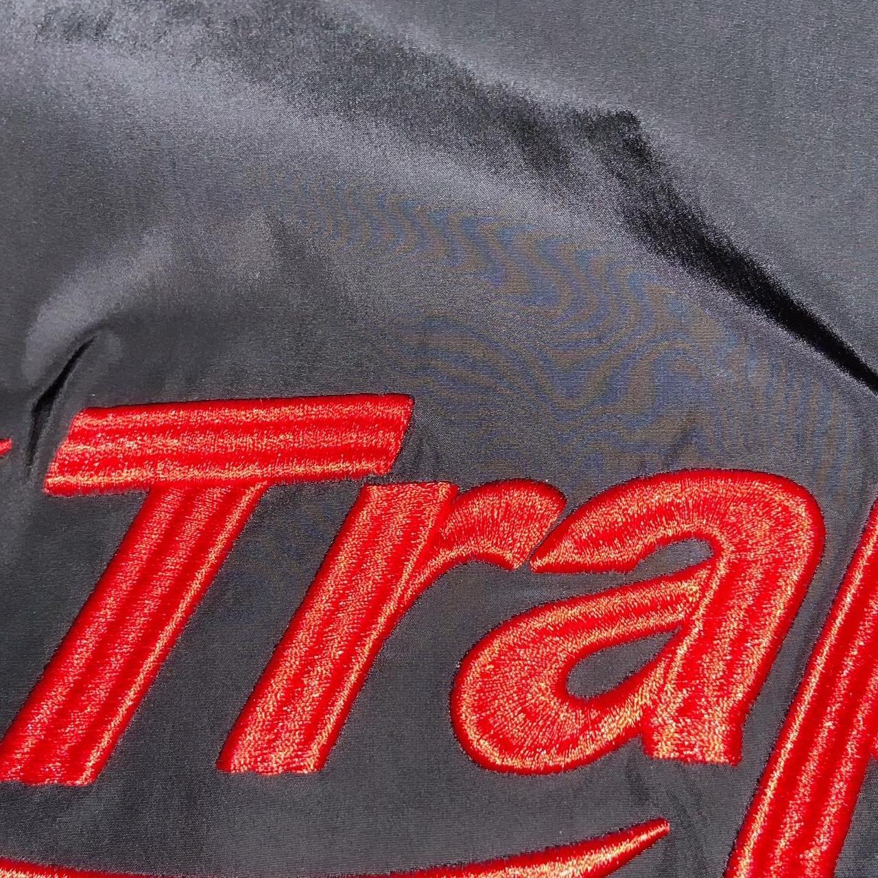 Trapstar Black Hyperdrive Puffer Jacket Red Logo - Depop