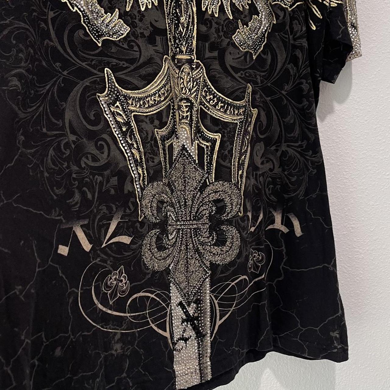 y2k cybergoth Xzavier Tee Screamin skulls with wings... - Depop