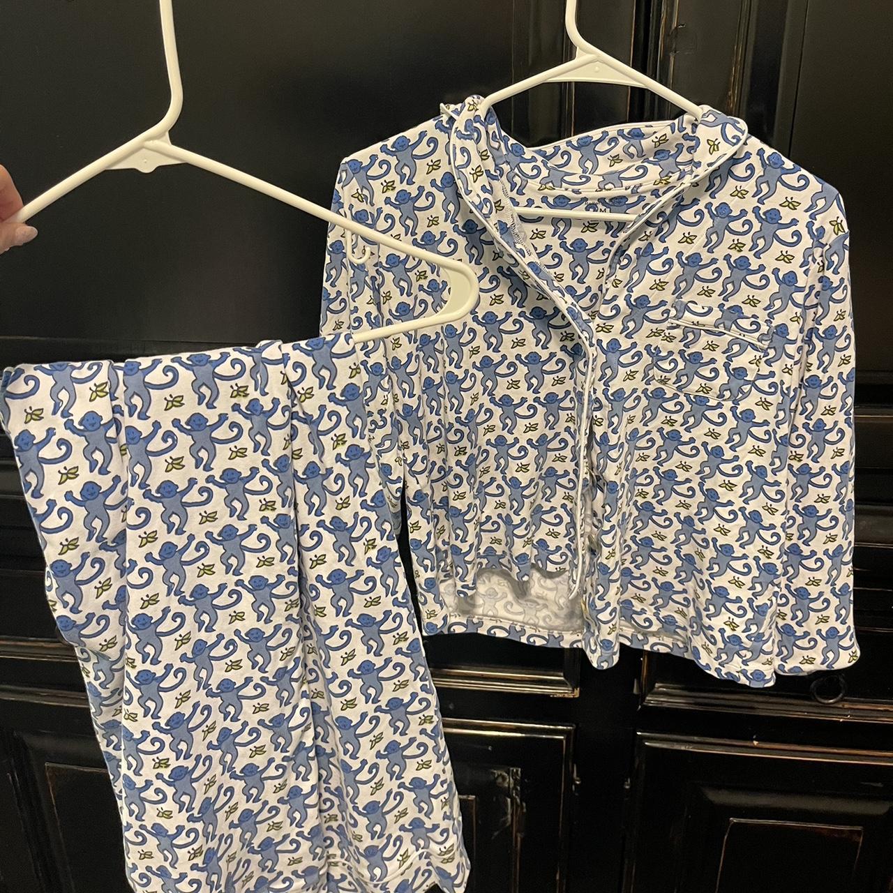 •Rollar Rabbit blue monkey long sleeve pjs •size... - Depop