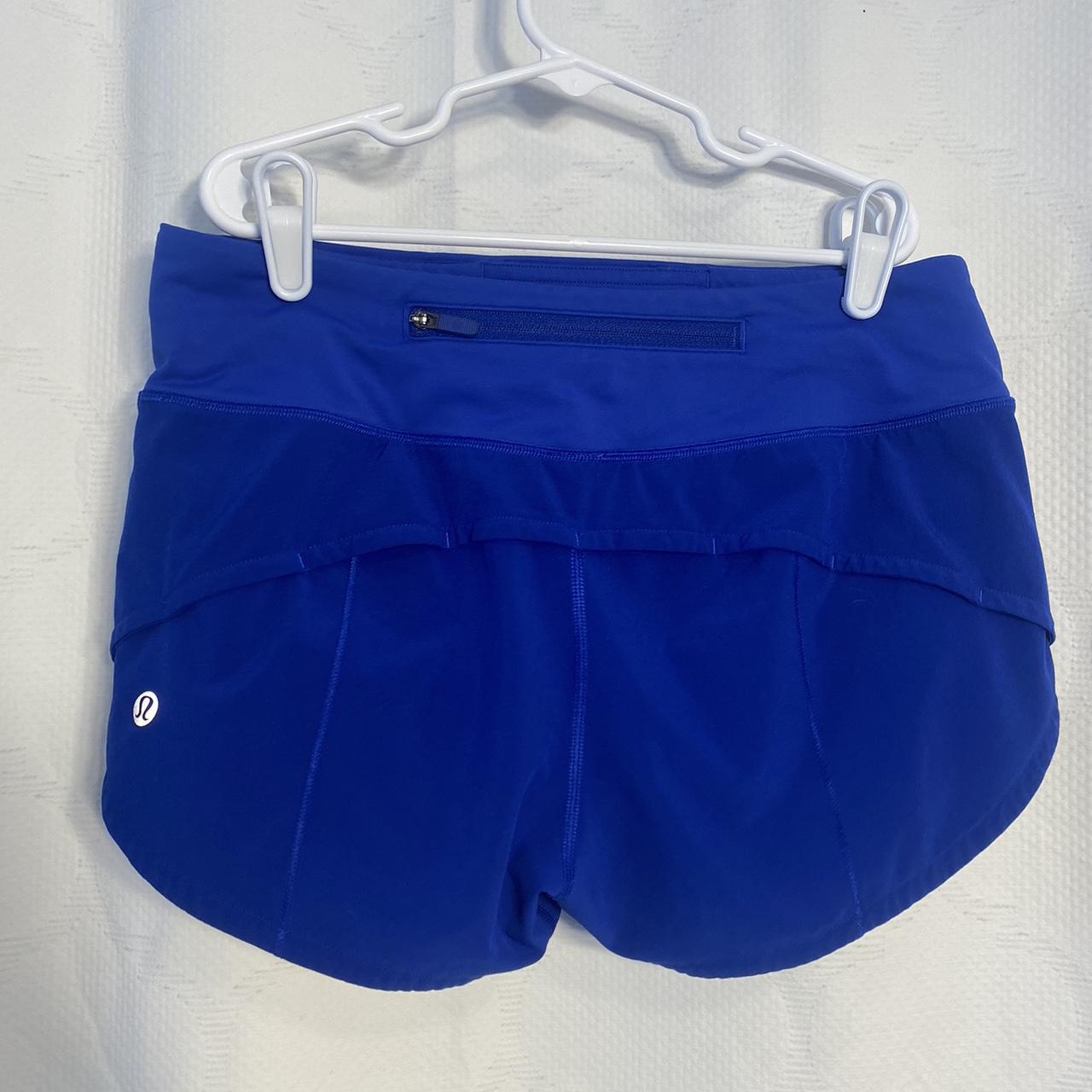 lululemon speed up shorts size 2 bright blue color,... - Depop