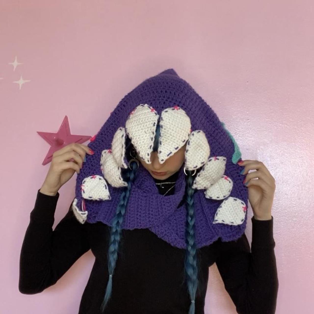 Jinx inspired cosplay hood | handmade crochet... | Depop